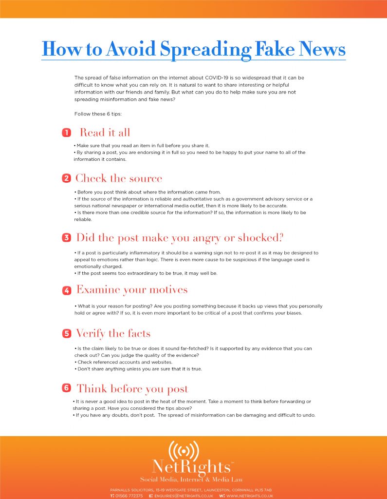 How to Avoid Spreading Fake News - NetRights